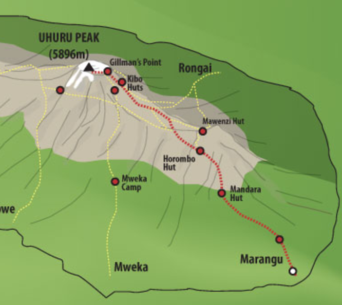 Marangu Route (1/6) | Marangu Gate (1,860 m/6,102 ft) - Mandara Huts ...